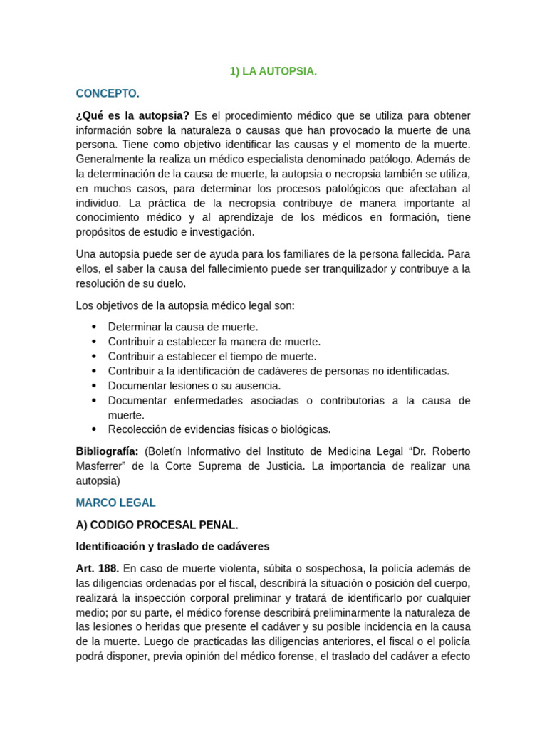 Autopsia: Proceso y Marco Legal | PDF | Testigo experto | Abuso infantil