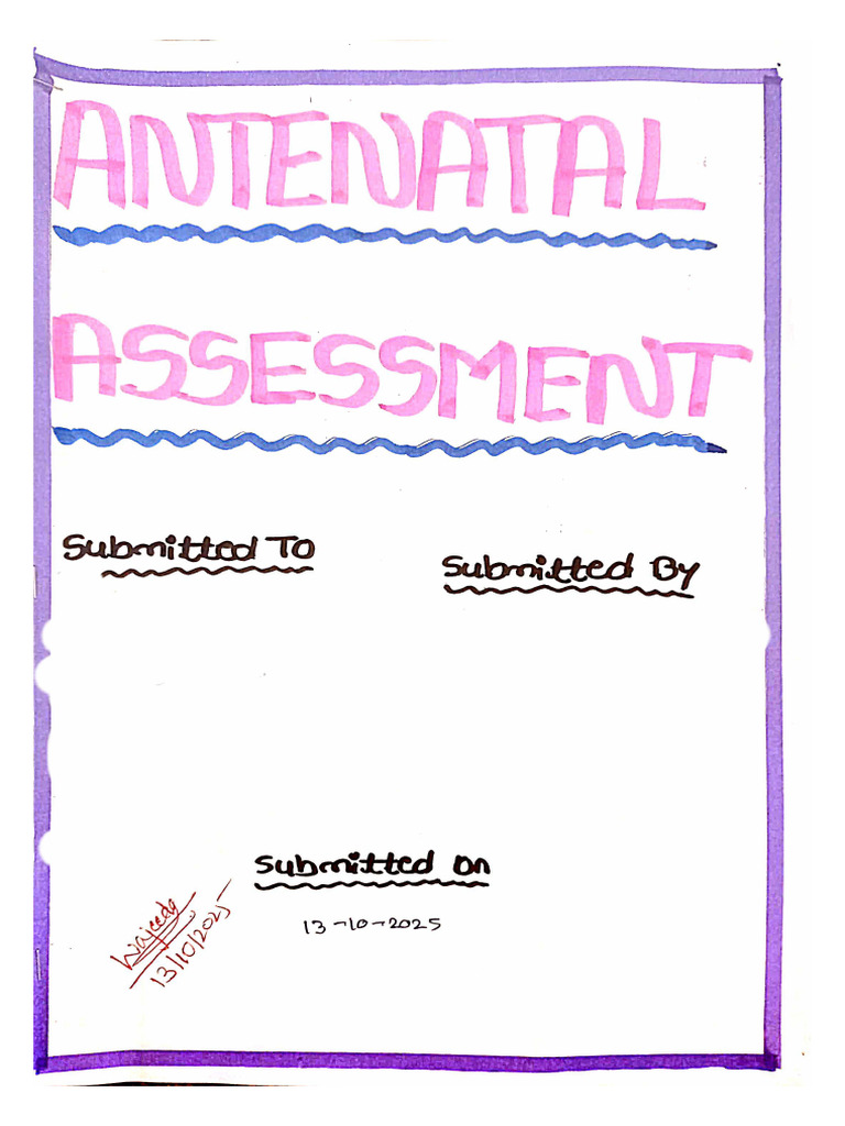 Antenatal Assessment 2 | PDF