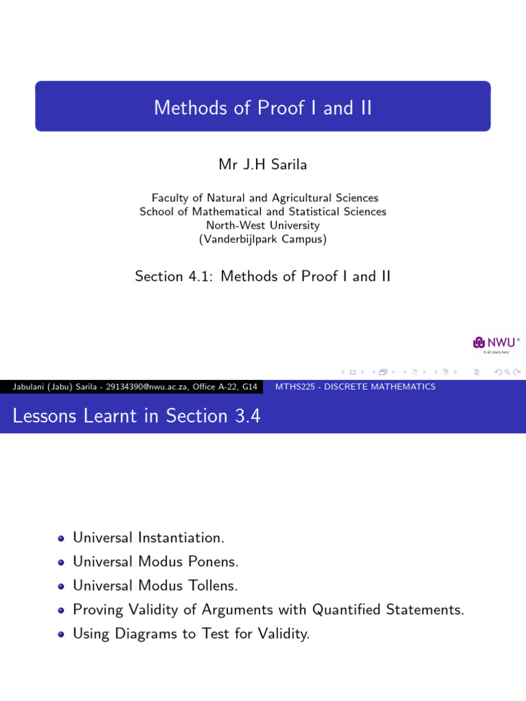 Proof Techniques in Discrete Mathematics | PDF | Mathematical Proof ...