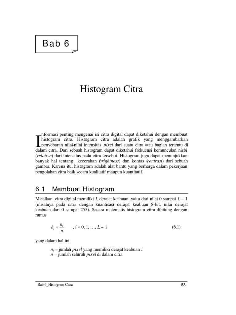 Histogram Citra | PDF | Komputer