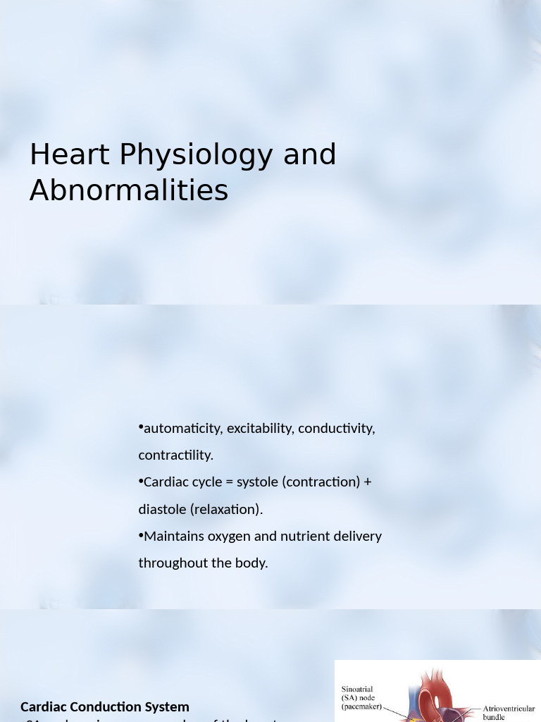 Heart Physiology and Abnormal... | PDF | Heart | Atherosclerosis