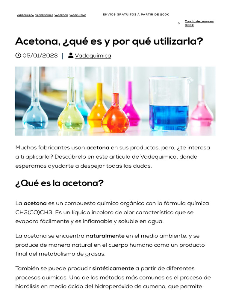 Usos y Precauciones de la Acetona | PDF | Textiles | Compuestos químicos