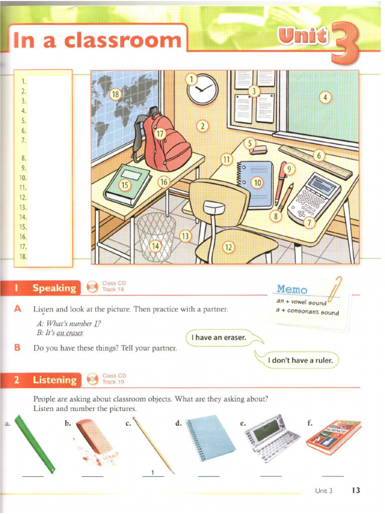 Unit 1 - in A Classroom | PDF