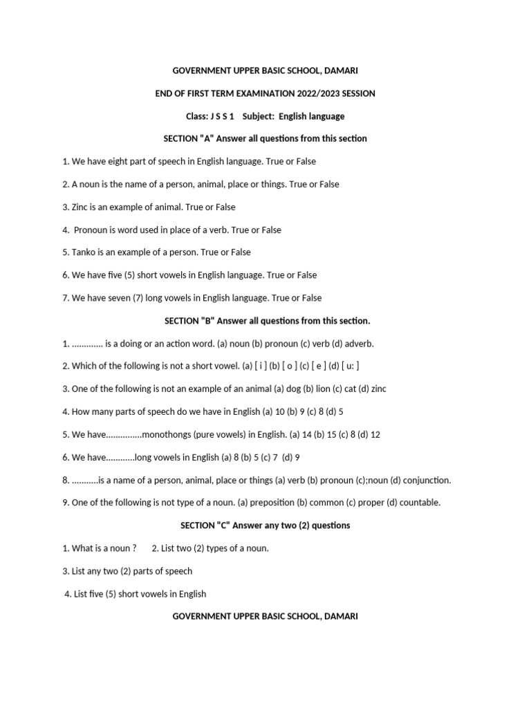 English Language Exam Questions | PDF | English Language | Verb