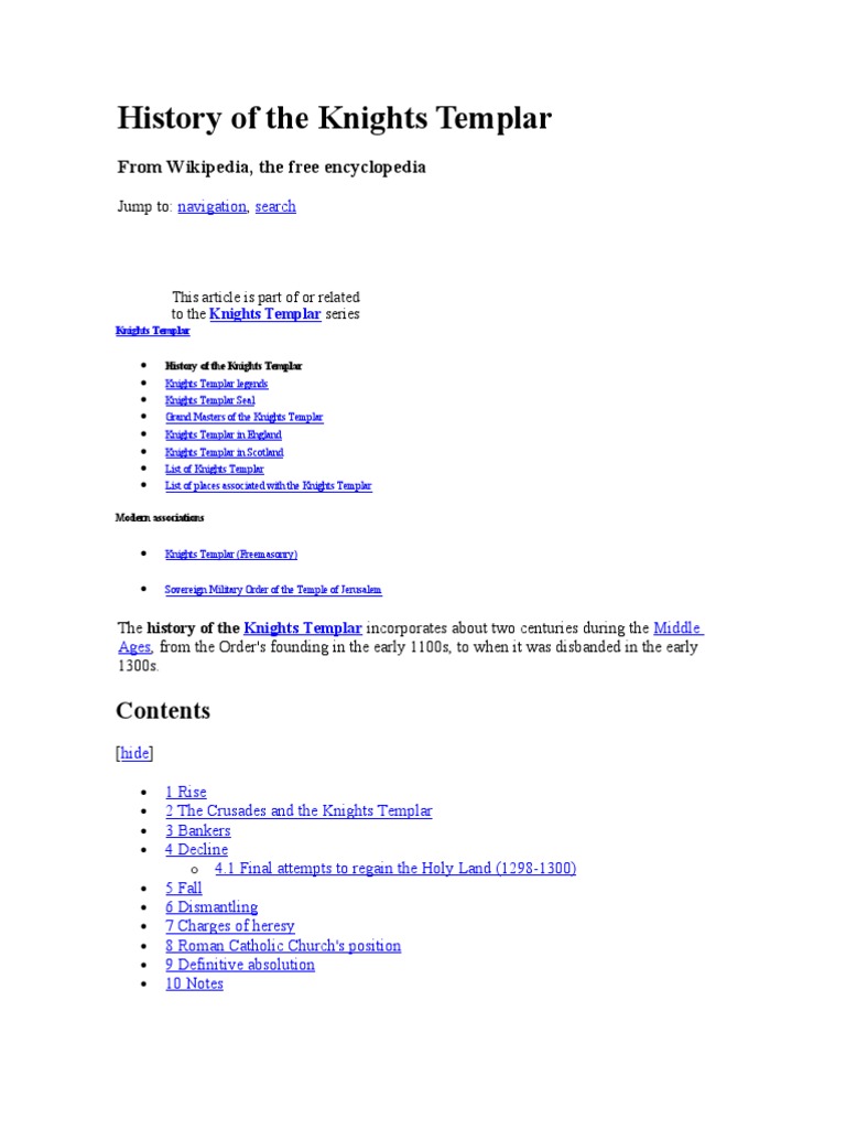 History of The Knights Templar | PDF | Knights Templar | Saladin