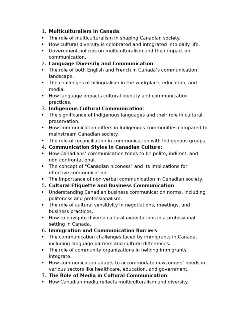 Canadian Multicultural Communication Insights | PDF | Multiculturalism ...