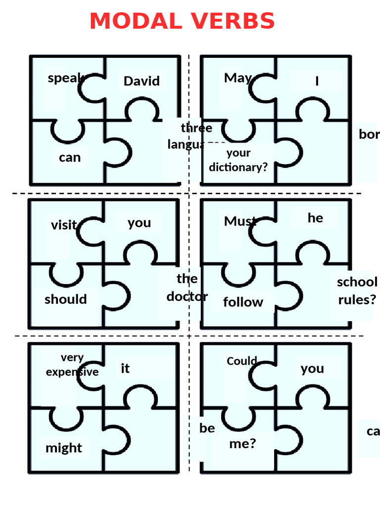Reinforcement Activity Modal Verbs 3rd | PDF