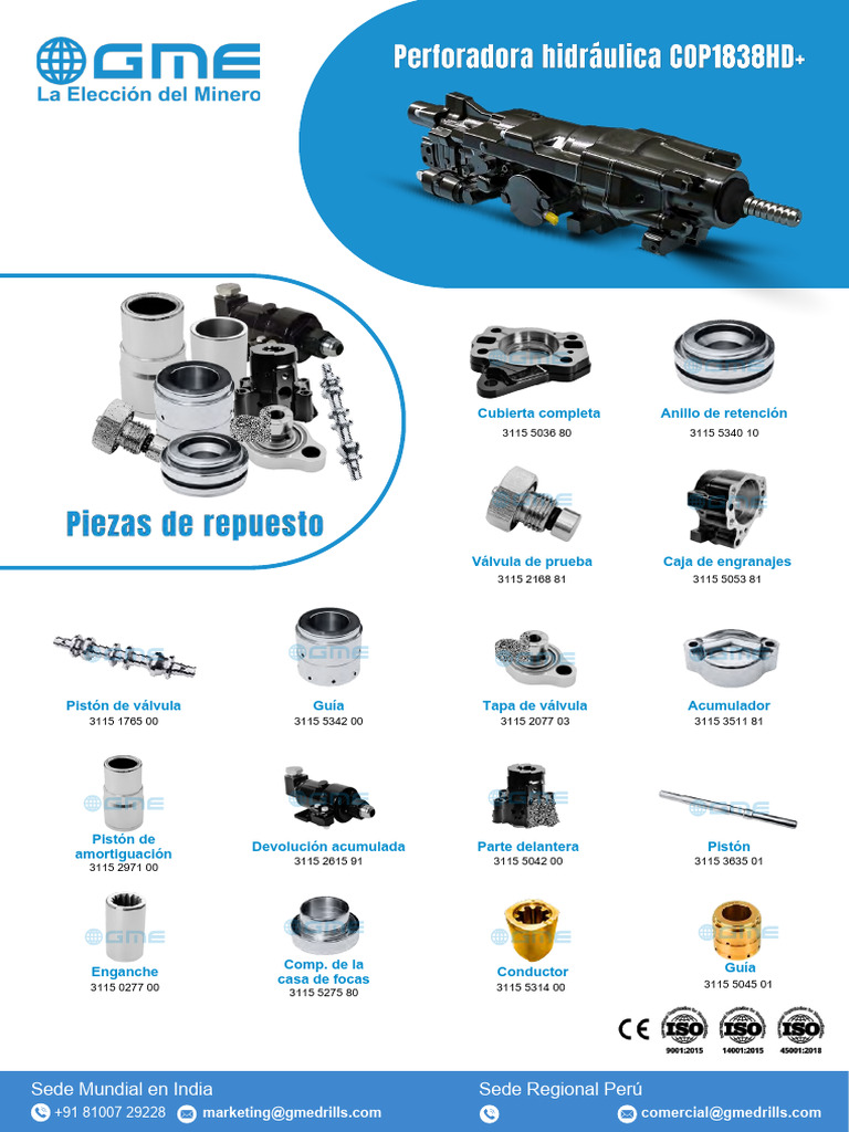 Combined COP1838HD+ & HLX5 Hydraulic Drifter Spare Parts Flyer - GME ...