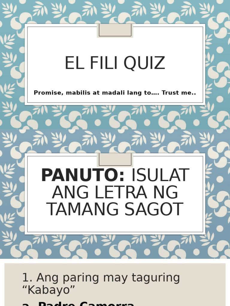 El Fili Quiz | PDF