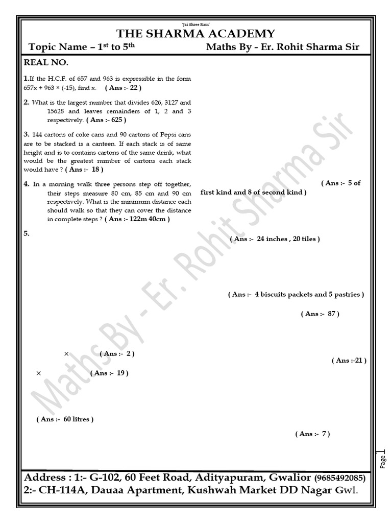 Math Test Class 10 Chapter 1 To 5 | PDF | Quadratic Equation | Polynomial
