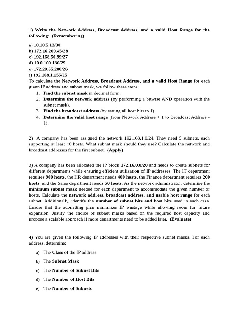 Computer Networks Assignment | PDF | Ip Address | Networks