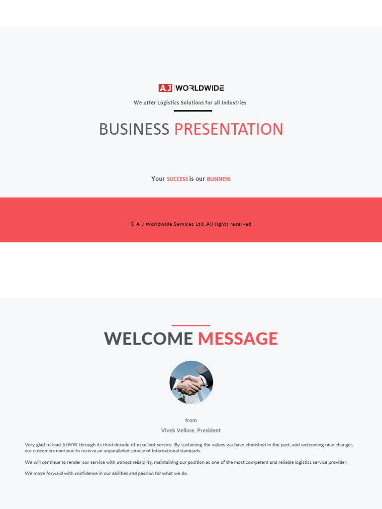 Business Presentation - AJWW Air | PDF | Logistics | Cargo