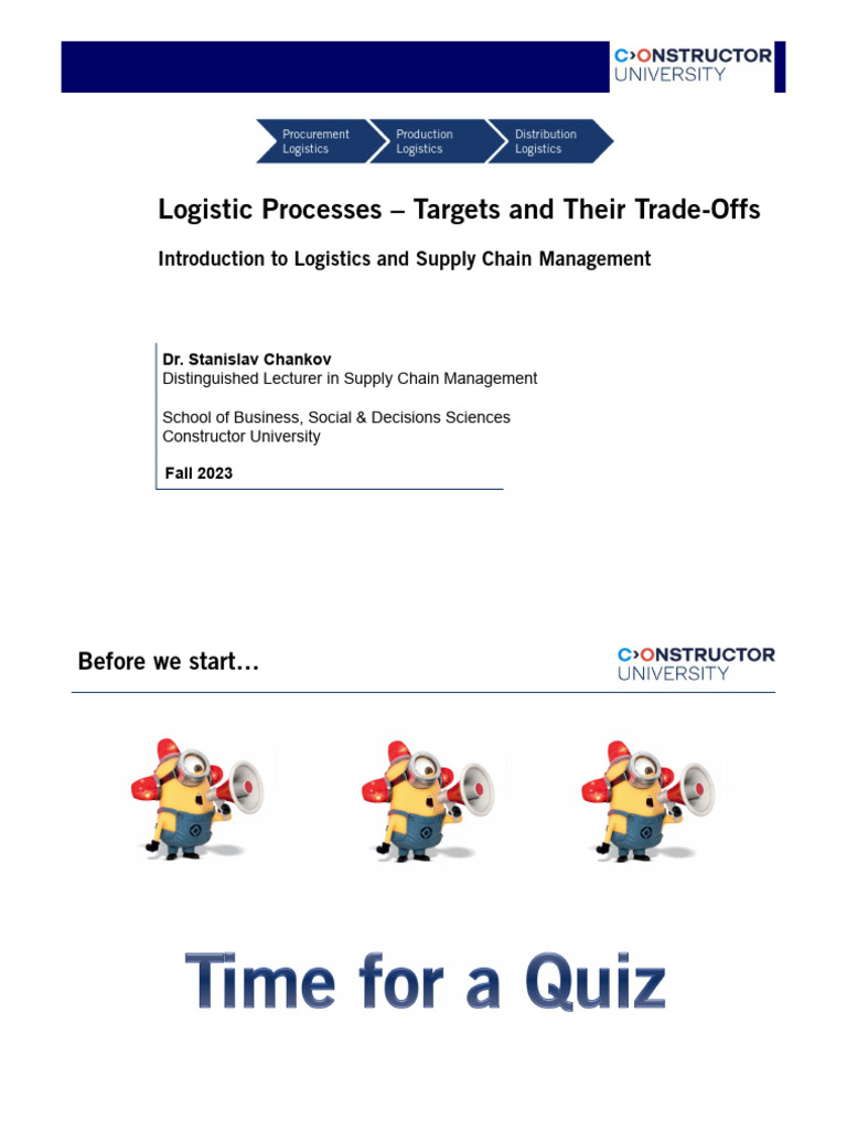 02 - ILSCM Logistic Processes - Targets and Their Trade-Off | PDF ...