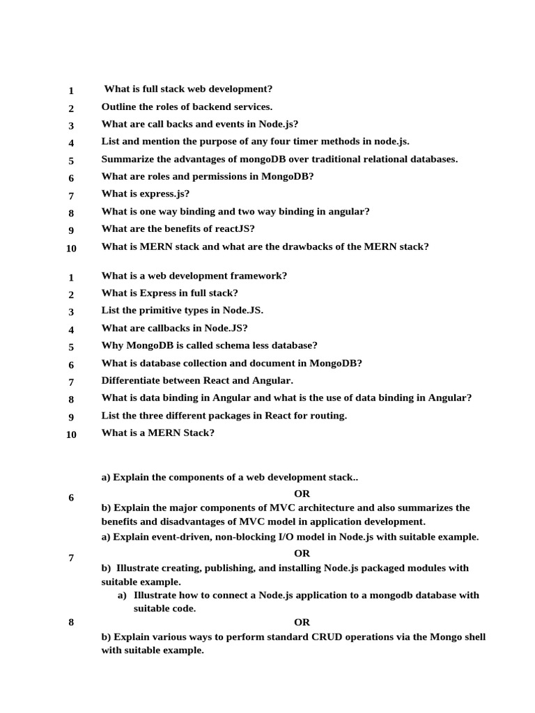 FSWD Important Question | PDF | Software Design | Software Architecture