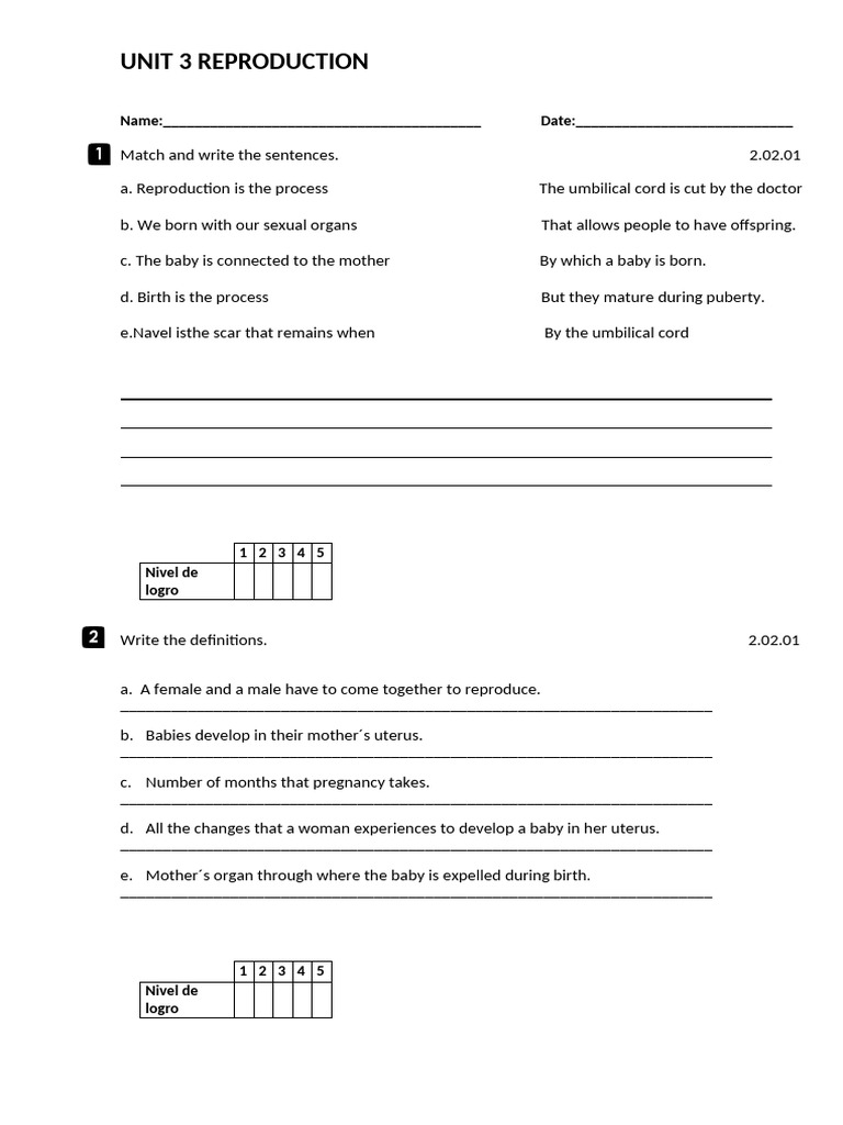 Unit 3 Science Exam | PDF | Reproductive System | Human Reproduction