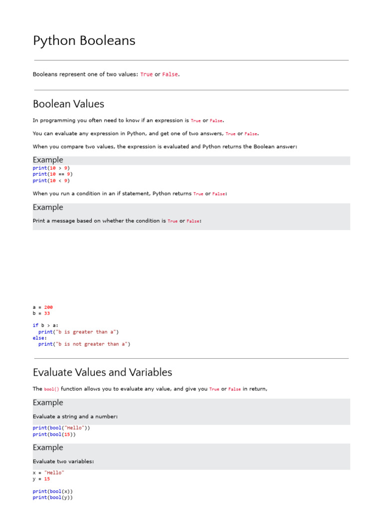 Boolean Values and Operators | PDF | Boolean Data Type | Programming Paradigms