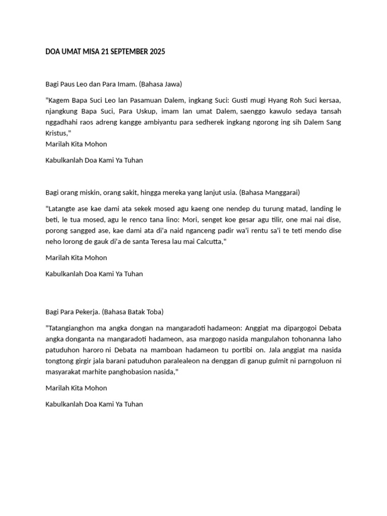 Doa Umat | PDF