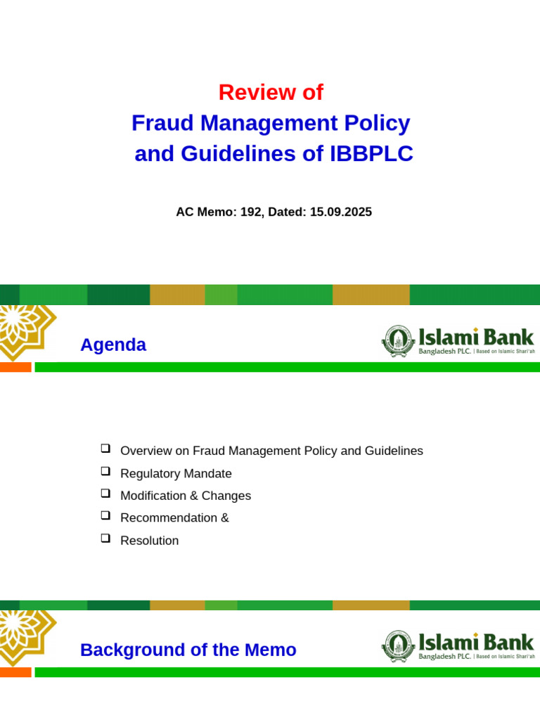 IBBPLC Fraud Management Policy Review | PDF | Computer Security | Security