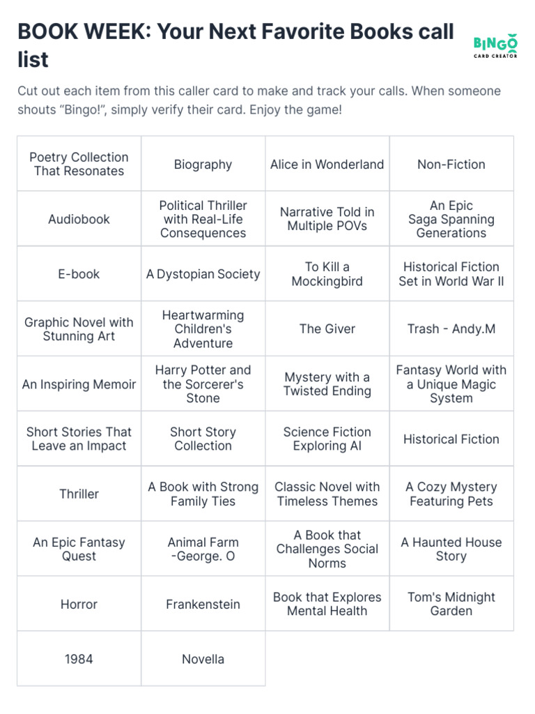 Bingo Word List | PDF