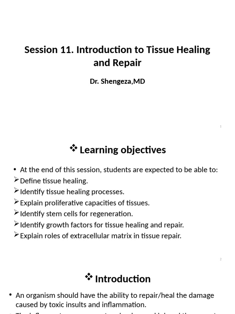 Tissue Healing and Repair Processes | PDF | Extracellular Matrix ...