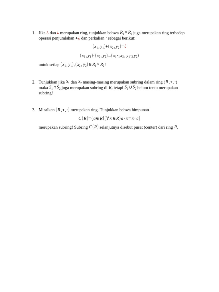 Subring dan Produk Ring dalam Matematika | PDF