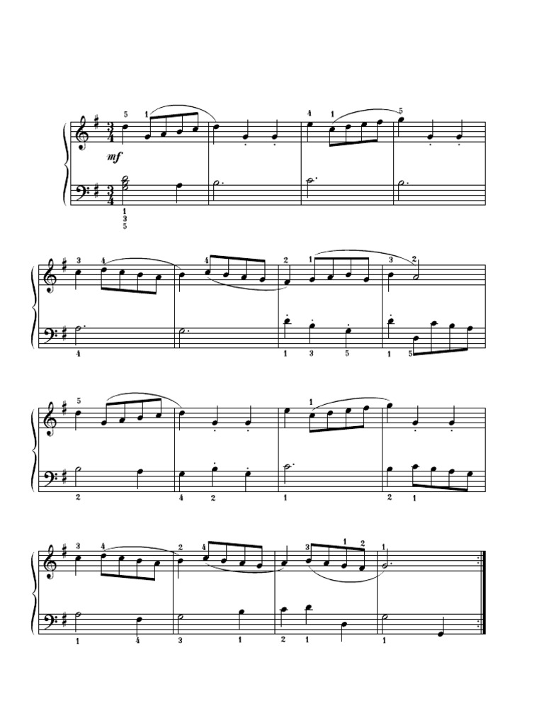 Minuet in G (Bach) | PDF