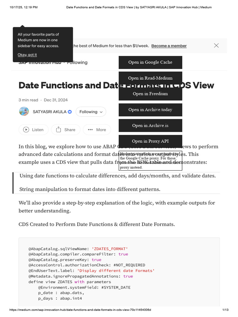 ABAP CDS Date Functions Explained | PDF | String (Computer Science ...