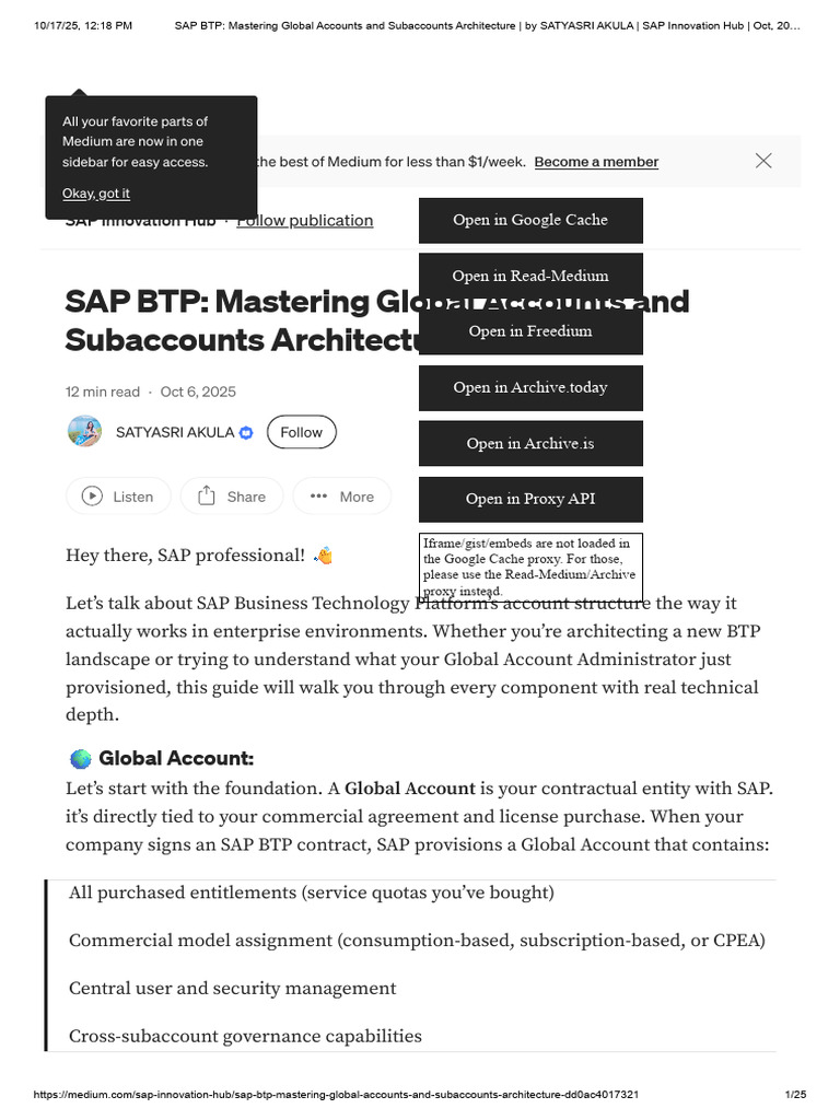 SAP BTP Global Accounts Guide | PDF | Cloud Computing | Microsoft Azure
