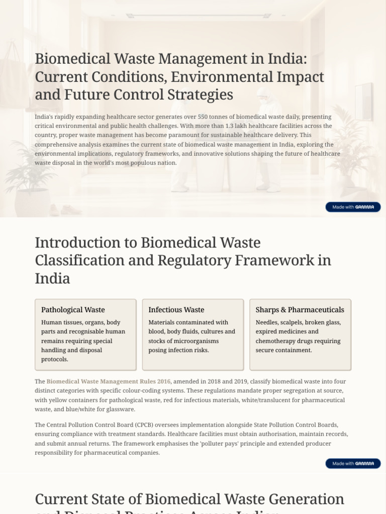 Biomedical Waste Management in India | PDF | Waste Management | Waste