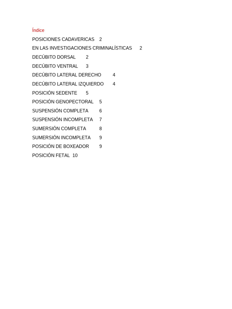 Posiciones Cadavericas | PDF | Términos anatómicos de ubicación