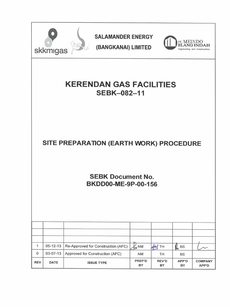BKDD00-ME-9P-00-156 Rev.1 - Approved Site Preparation (Earth Work ...