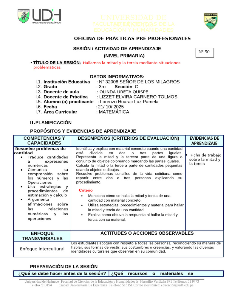 SESION 50 Mateee | PDF | Aprendizaje | Educación primaria