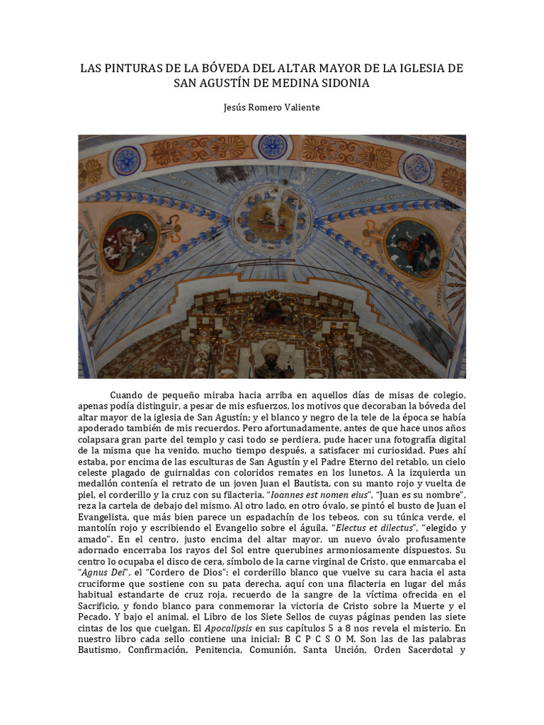 Las Pinturas de La Bóveda Del Altar Mayor de La Iglesia de San Agustín ...
