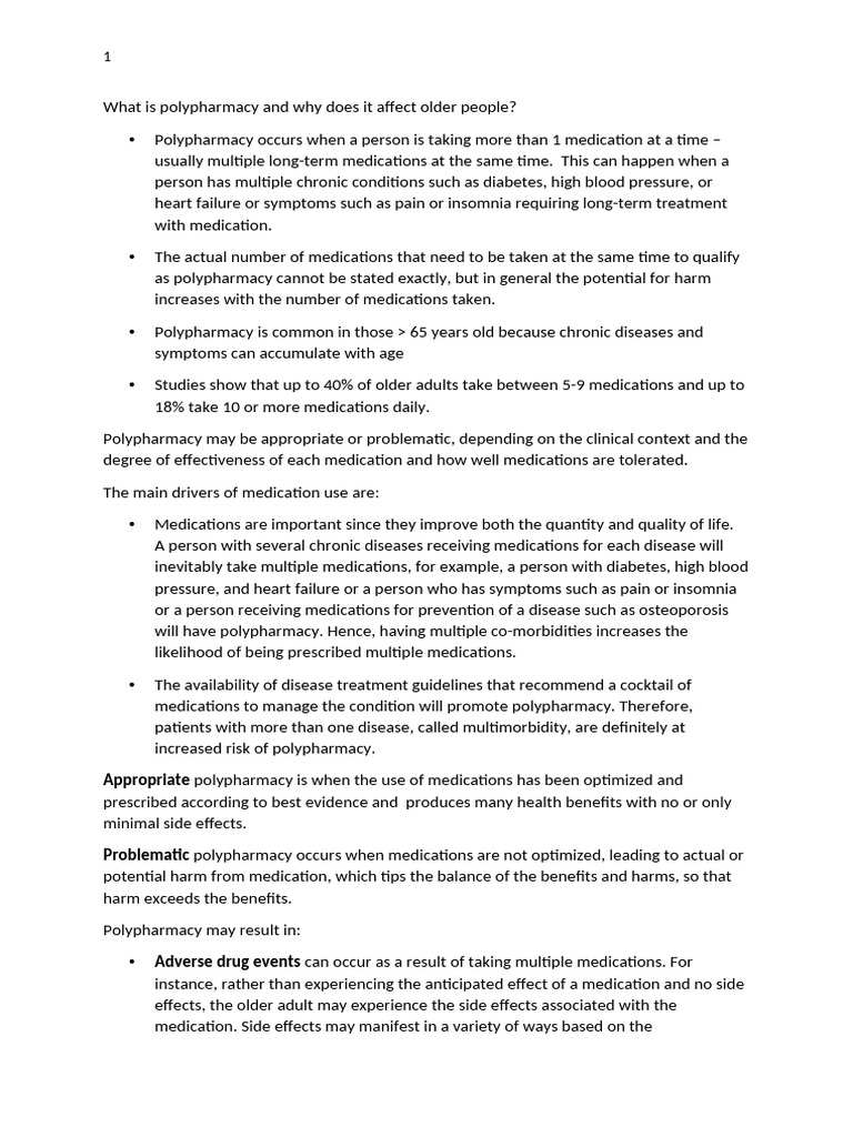 What Is Polypharmacy and Why Does It Affect Older People | PDF ...