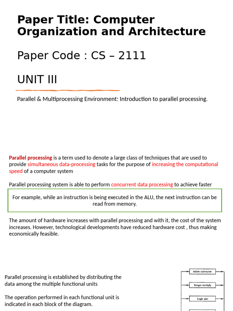 Intro To Parallel Processing | PDF | Parallel Computing | Central Processing Unit