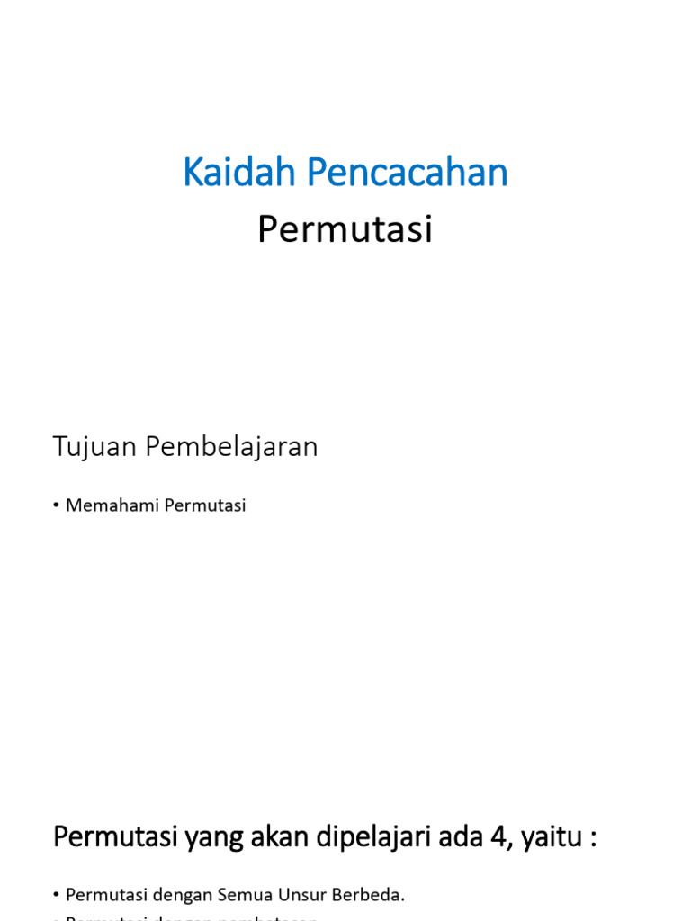 Panduan Lengkap Permutasi Matematis | PDF