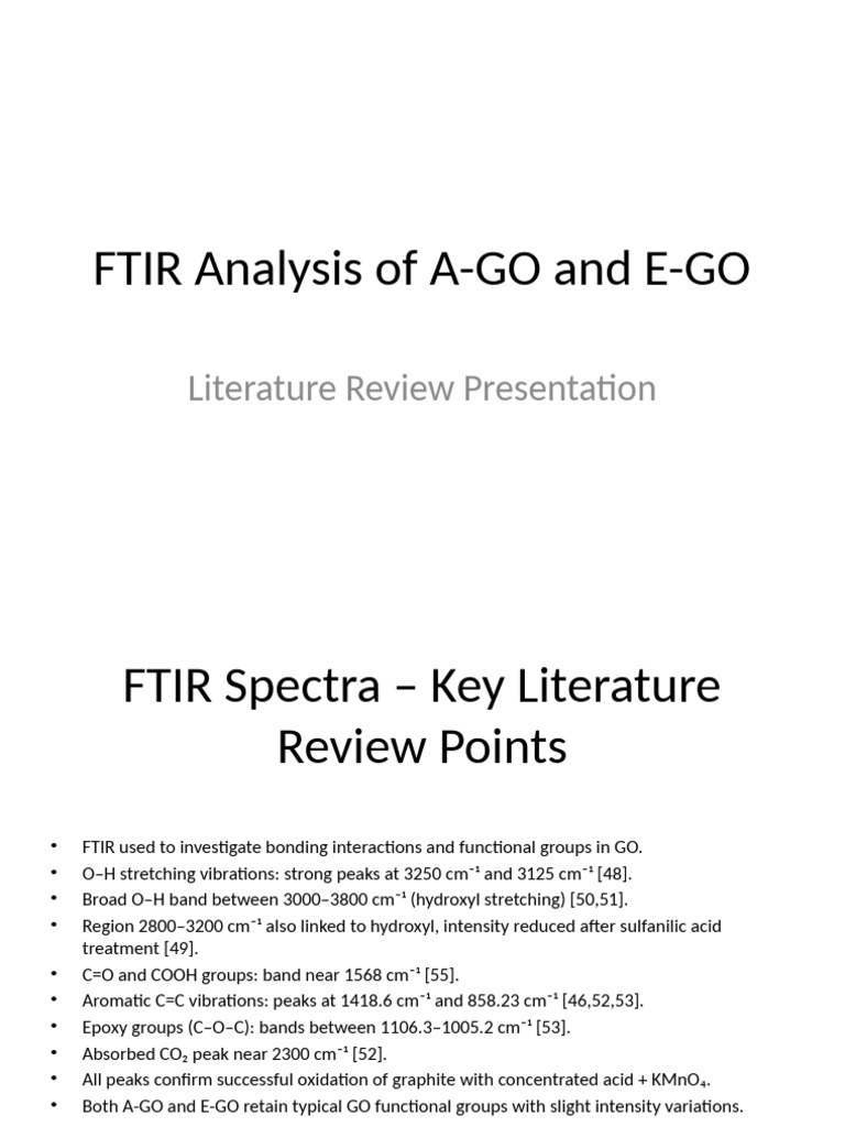 FTIR A GO E GO Literature Review | PDF