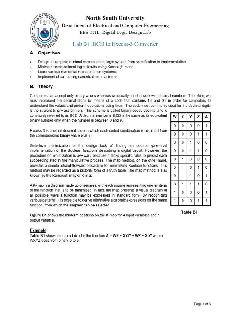 BCD to Excess-3 Converter Design Guide | PDF | Binary Coded Decimal ...