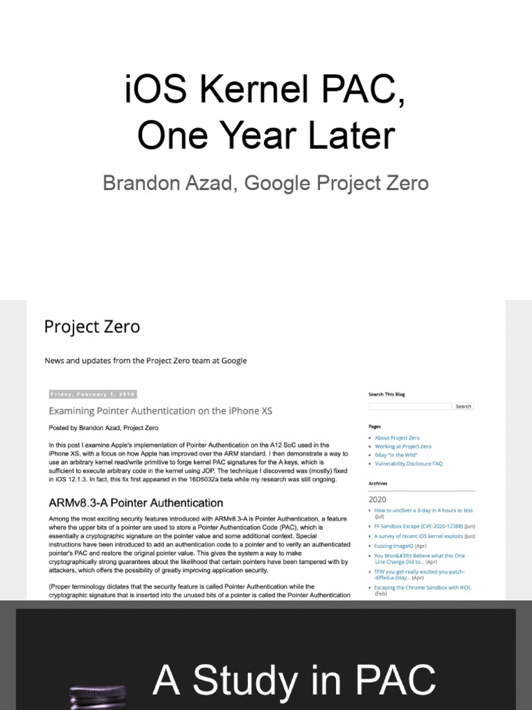 2020-iOS Kernel PAC One Year Later | PDF | Thread (Computing) | Pointer (Computer Programming)