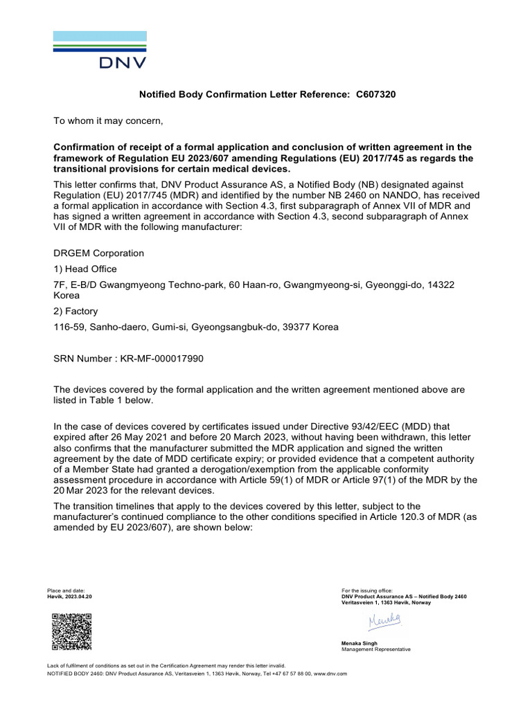 (Extension of Validity Period of CE MDD Certi) CE MDD - Notified Body ...