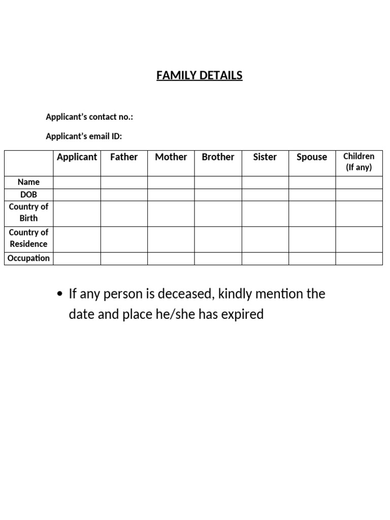 Family Details | PDF
