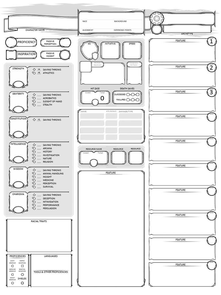 Character Sheet Martial Editable | PDF | Role Playing Games | Tabletop Games