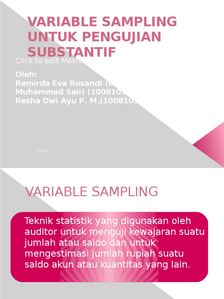 Variable Sampling Untuk Pengujian Substantif | PDF