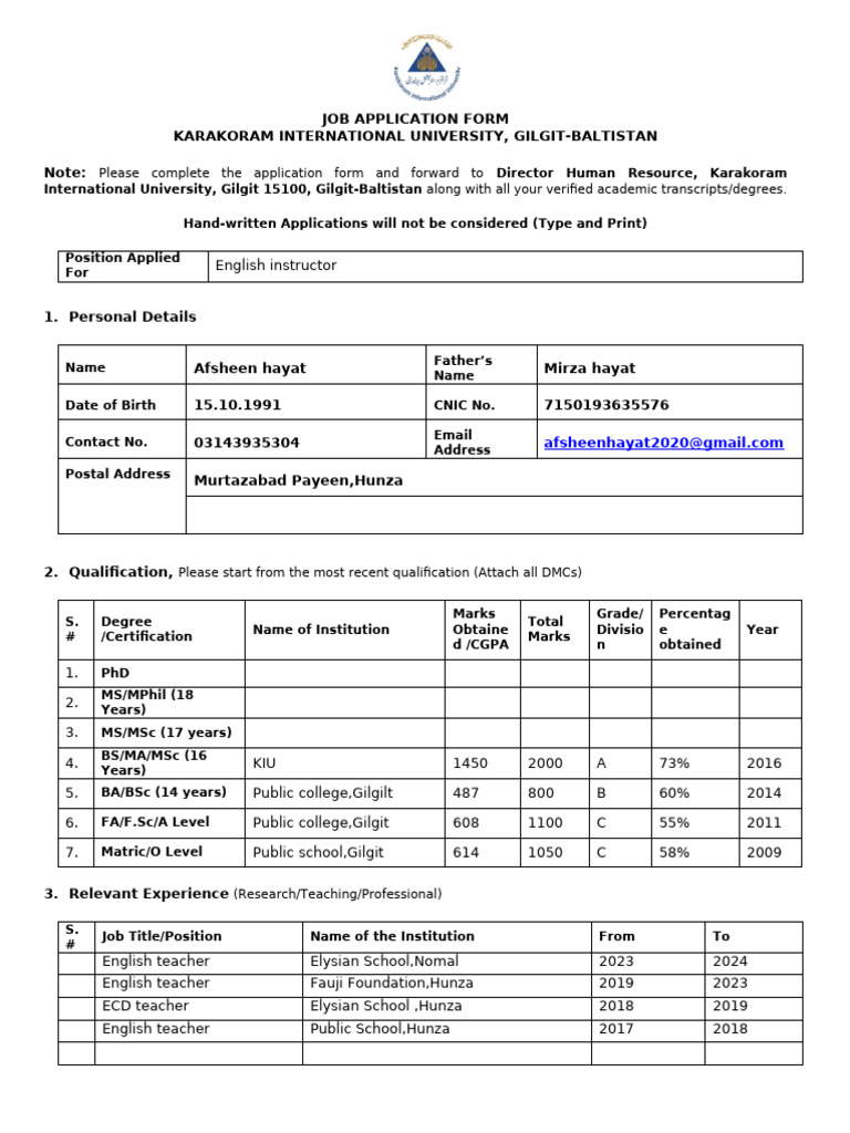 Job Application 2022 | PDF | Learning