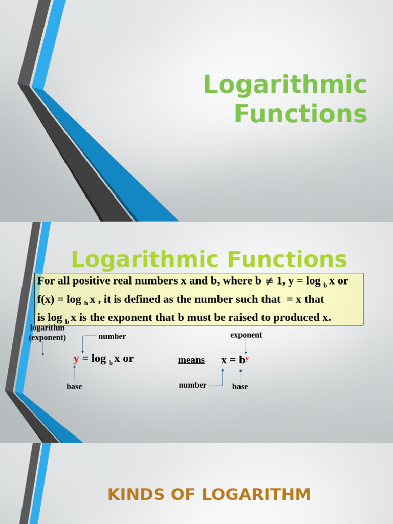 Key Concept On Logarithmic Function | PDF | Logarithm | Decibel