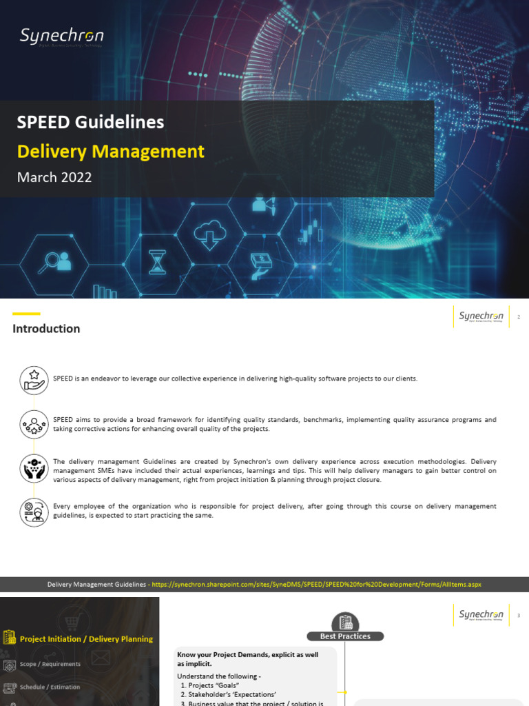 SPEED+Delivery+Management+Guidelines Udemy | PDF | Agile Software ...