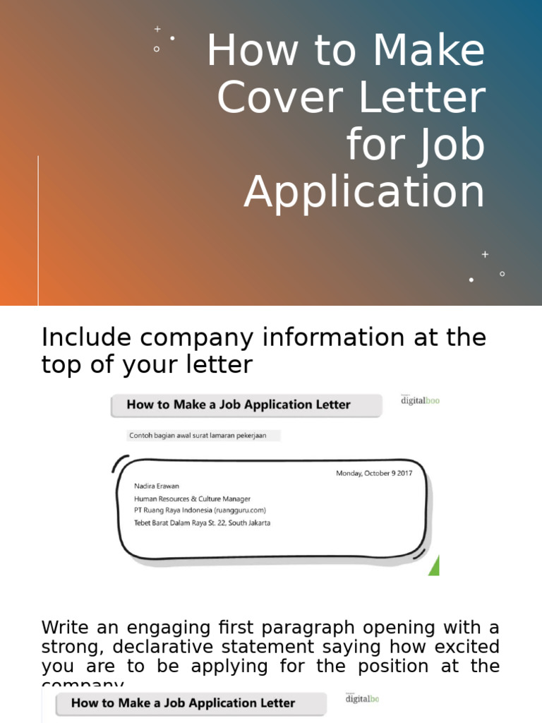 How To Make Cover Letter For Job Application | PDF