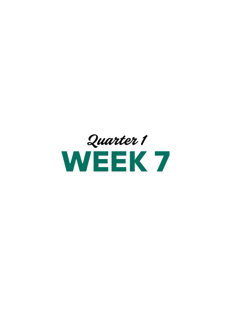 Quarter 1 - Week 7 | PDF