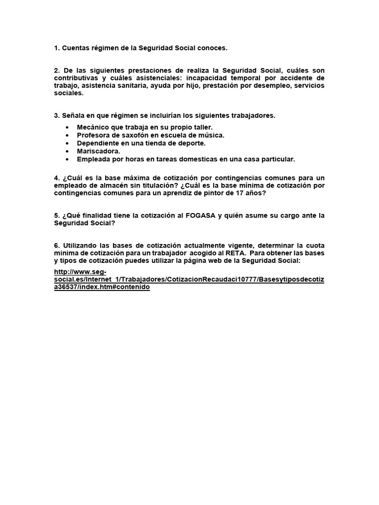 Seguridad Social: Régimen y Cotización | PDF