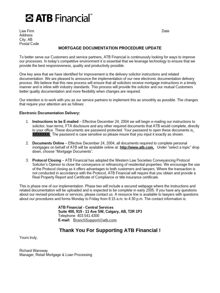 ATB Solicitor Documentation Update | PDF | Conveyancing
